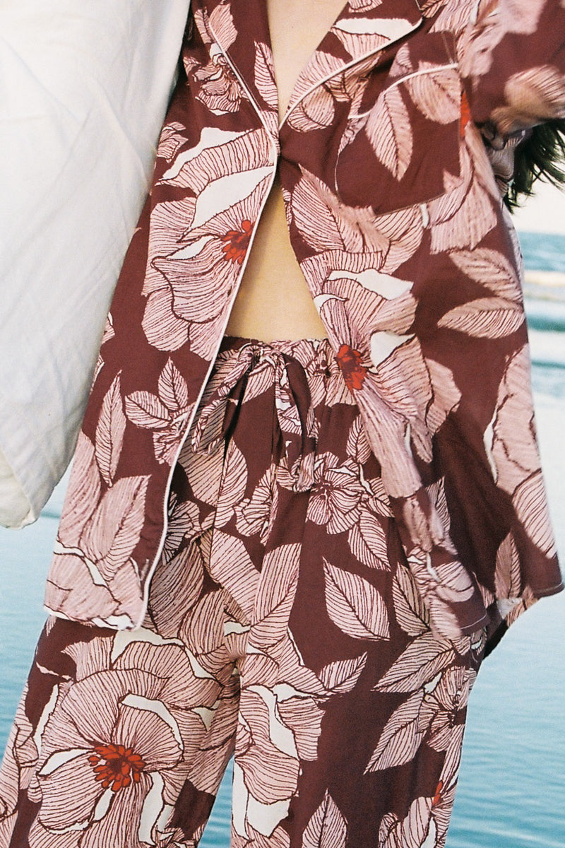 MOON + MELLOW FLORA BURGUNDY LONG SET – Emporium Kalu